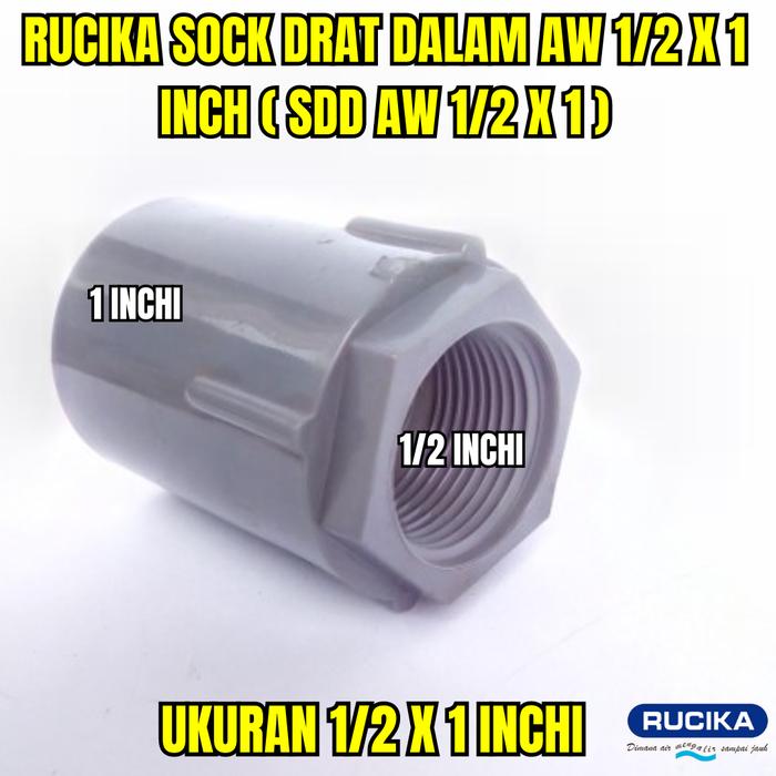 Jual Fitting Penyambung Socket Drat Dalam AW Pipa Ukuran 1/2 x 1 Inchi ...