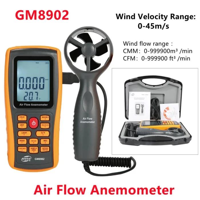 Jual GM8902 benetech Air Flow Anemometer Wind Ukur Kecepatan Angin cfm ...