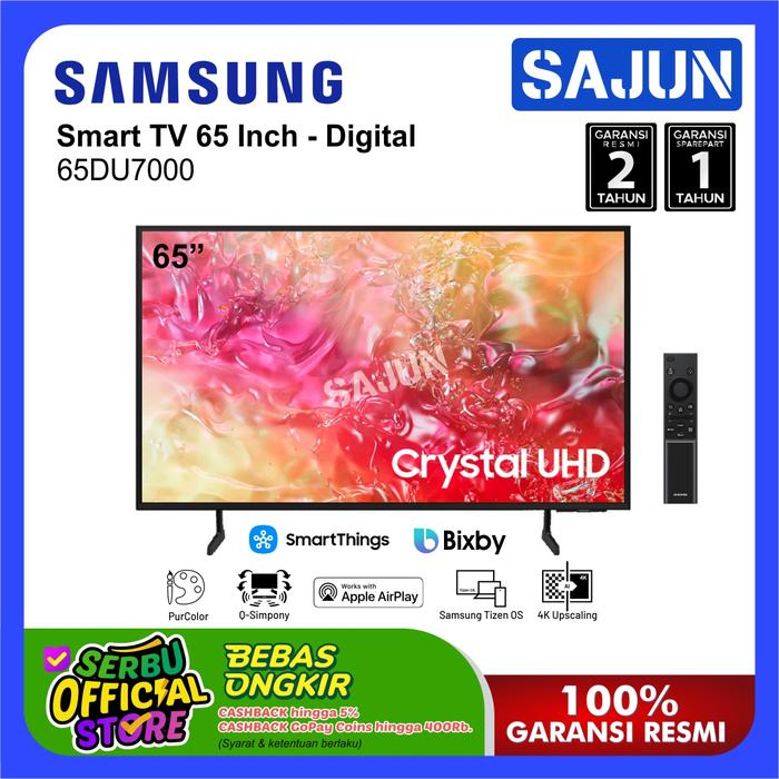 Promo Samsung Smart TV 65 Inch UA65DU7000KXXD 4K UHD LED TV 65DU7000 ...
