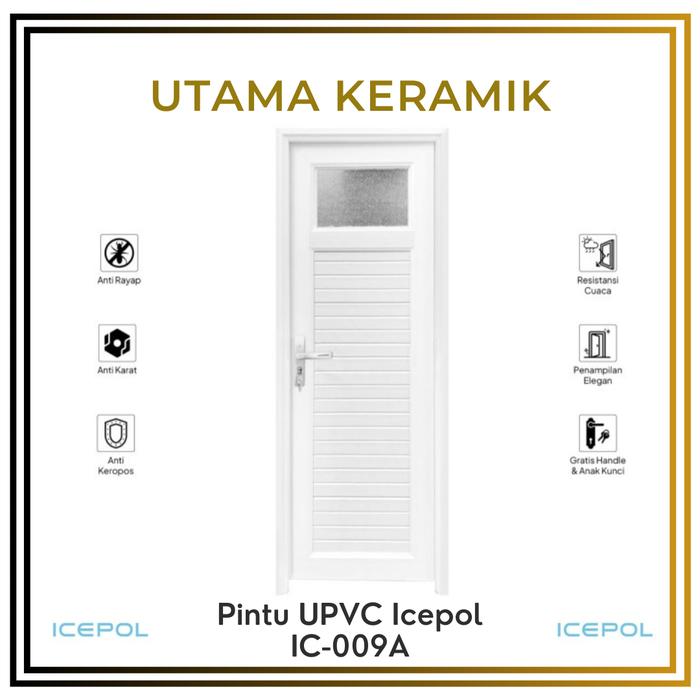 Jual Pintu kamar mandi UPVC Icepol IC 009A putih - Pintu kamae mandi UPVC kaca putih - Kota ...