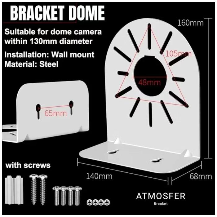 Jual Bracket Cctv Indoor Besi Bracket Dome Kokoh Dahua Hikvision ...
