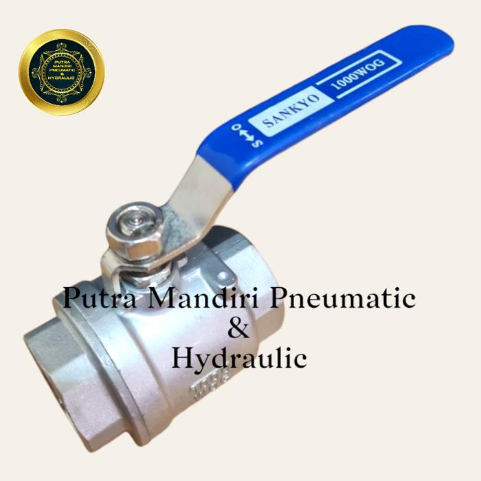 Jual Ball Valve Sankyo 2" inch Stainless 316 1000 WOG Original Tipe 2PC/Stop kran 2" inch SS 316 ...