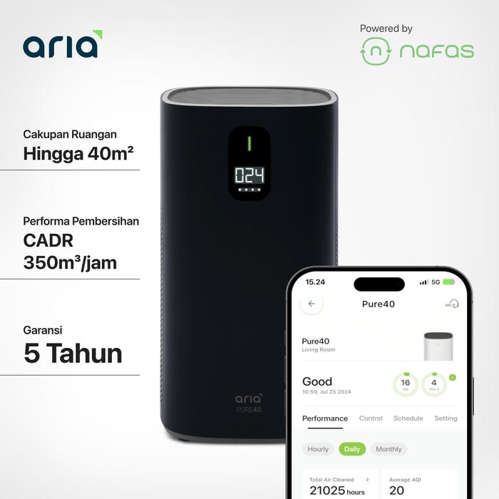 Promo HEPA Smart Air Purifier Aria Pure40 - Midnight Edition Cicil 0% 3x - Kota Tangerang - Aria ...