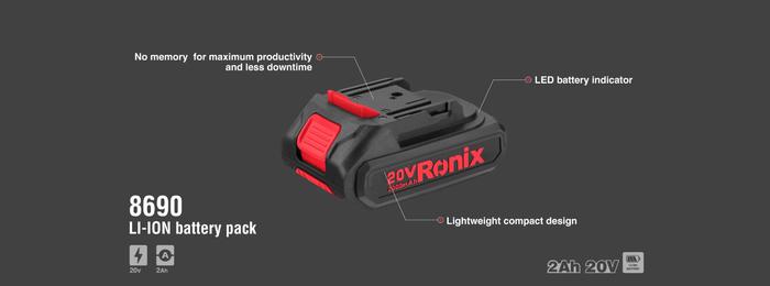 Jual Ronix Model 8690 Battery Pack 2.0Ah lxt - Kota Bekasi - RONIX ...