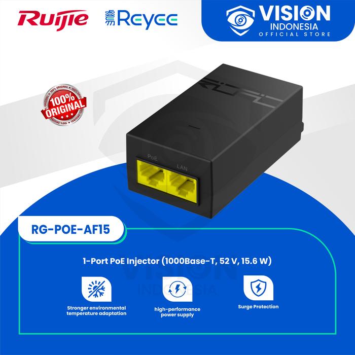 Jual RUIJIE RG-POE-AF15 Injektor PoE 1 Port (1000Base-T, 52V, 15,6W ...