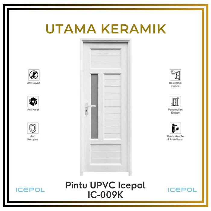 Jual Pintu kamar mandi UPVC Icepol IC 009K putih - Pintu kamar mandi ...