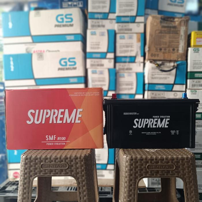 Jual Aki kering supreme korea n100 12v100ah 95e41r komatsu, excavator, dump grade, dozer, truck ...