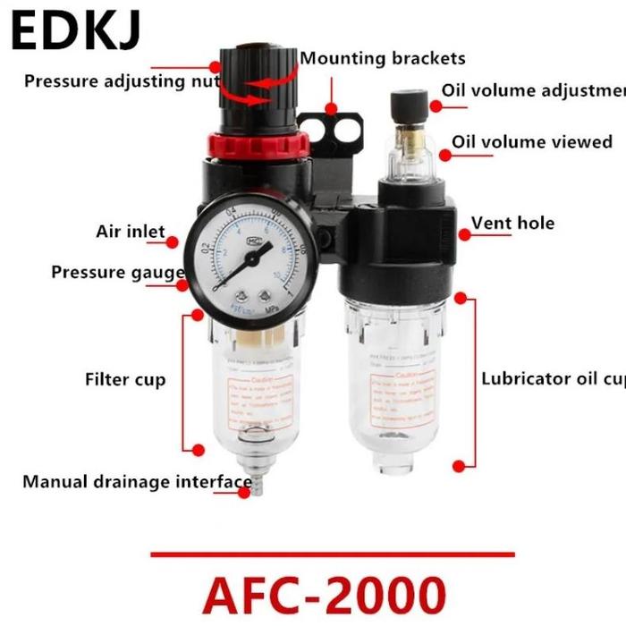 Jual AFC2000 Air Filter Regulator 2 Tabung Pengatur Tekanan Udara ...