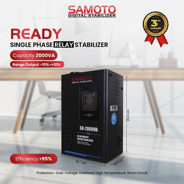 Jual Stabilizer SAMOTO AVR Stabilizer Relay Type SR2KVA Relay ...