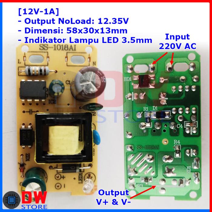 Jual PCB Modul Power Supply Adaptor 5V 9V 12V 15V 1A 1.5A 2A 3A 3.5A 4A ...