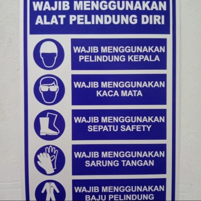 Jual STICKER SIGN WAJIB MENGGUNAKAN APD ALAT PERLINDUNGAN DIRI SAFETY ...