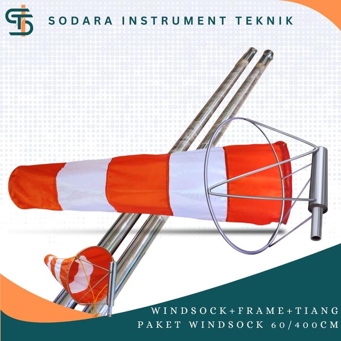 Jual Paket Penunjuk Arah Angin Windsock 60-400, Windsock + Frame + Tiang - Jakarta Barat ...