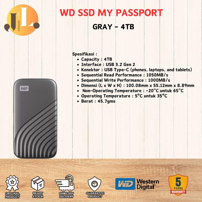 Jual WD SSD My Passport 4TB Portable Eksternal NVME based External Storage - Jakarta Pusat ...