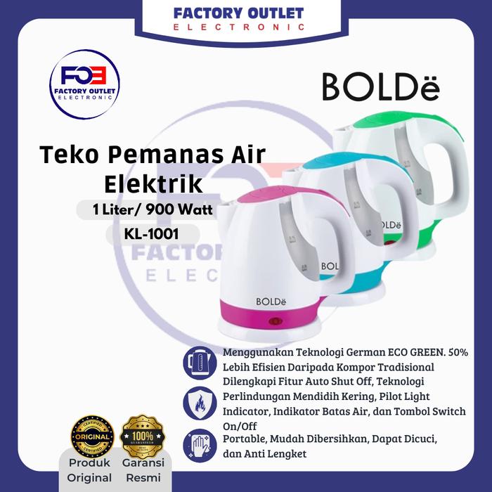 Promo BOLDE KL-1001 Super Kettle Elite Series Ketel Teko Pemanas Air Listrik 1 Liter BPA Free ...