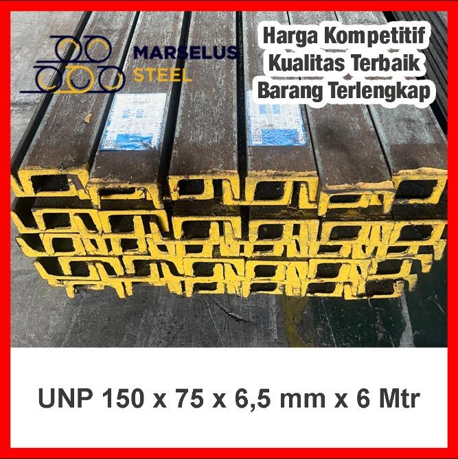 Jual UNP 150 SNI - Besi Kanal U / UNP channel / 150 x 75 x 6,5mm ...
