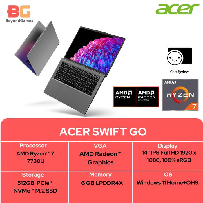 Jual ACER Swift Go 14 SFG14 Ryzen 7 7730U 16GB RAM 512GB SSD Windows 11 ...