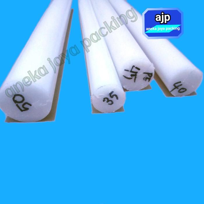 Jual nylon rod dia 50mm x 50cm as polyethylene pe batangan - Putih ...