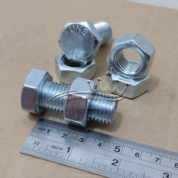 Jual BAUT MUR PUTIH M16 X 40 PANJANG 4CM 4 CM 40MM MM GALVANIZ GALVANIS GALPANIS BMP M16X40 BAUD ...