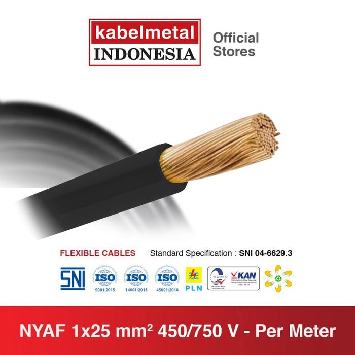 Jual Kabel Metal - Kabel NYAF 25 mm Hitam Per Meter Grounding SNI - Jakarta Timur - Kabelmetal ...