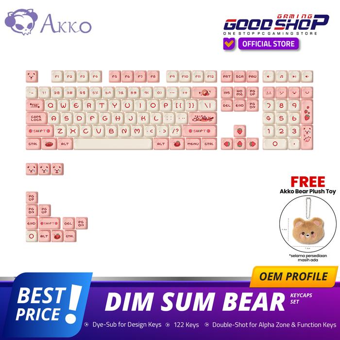 Jual Akko Dim Sum Bear OEM Profile Keycaps Set 122 keys - Jakarta Pusat ...