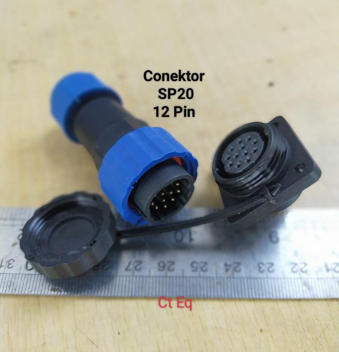Jual Conektor SP20 12 Pin Plug n Socket IP68 Panel Mount konektor ...