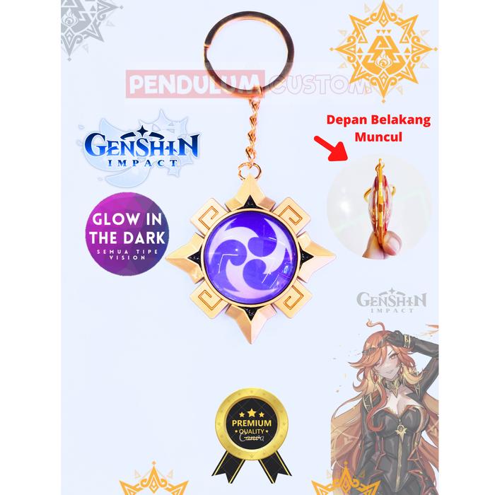 Promo Gantungan kunci Genshin Impact keychain Vision PYRO NATLAN ...