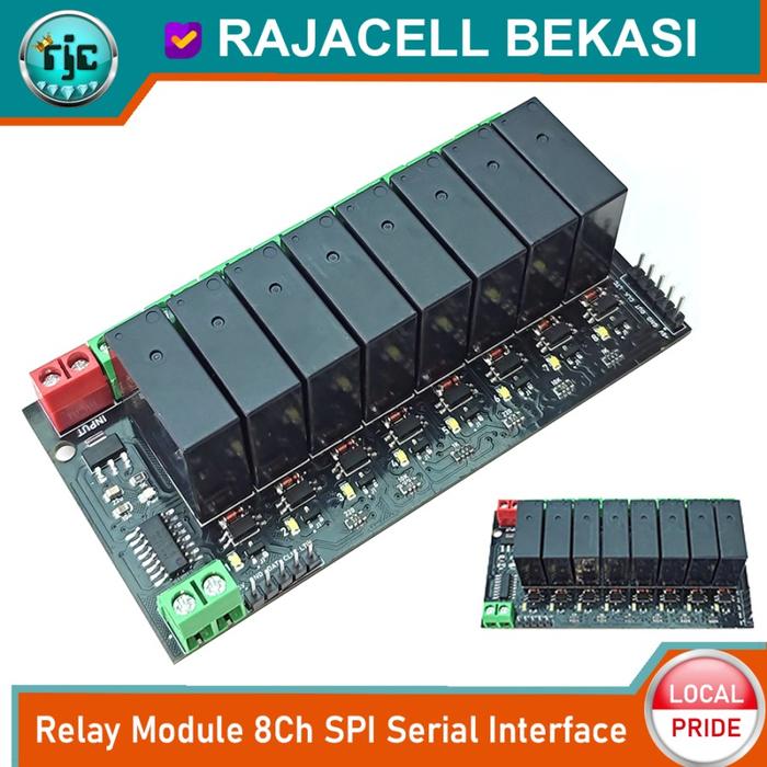 Jual Relay Module 8 Channel SPI Serial Interface Relay HF36FD 12V Shift 74HC595 Driver - Kota ...