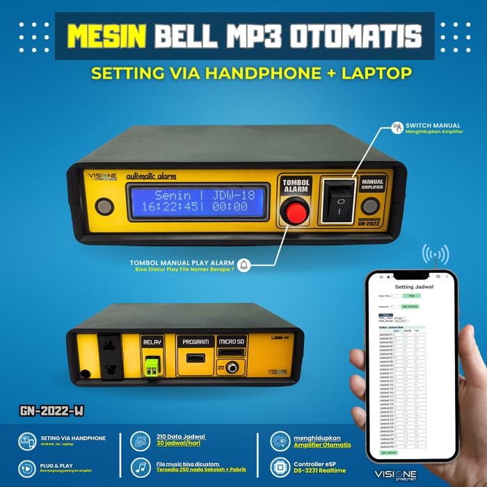 Jual Bel sekolah otomatis Mp3 Wifi seting via handphone bel pabrik bel ...