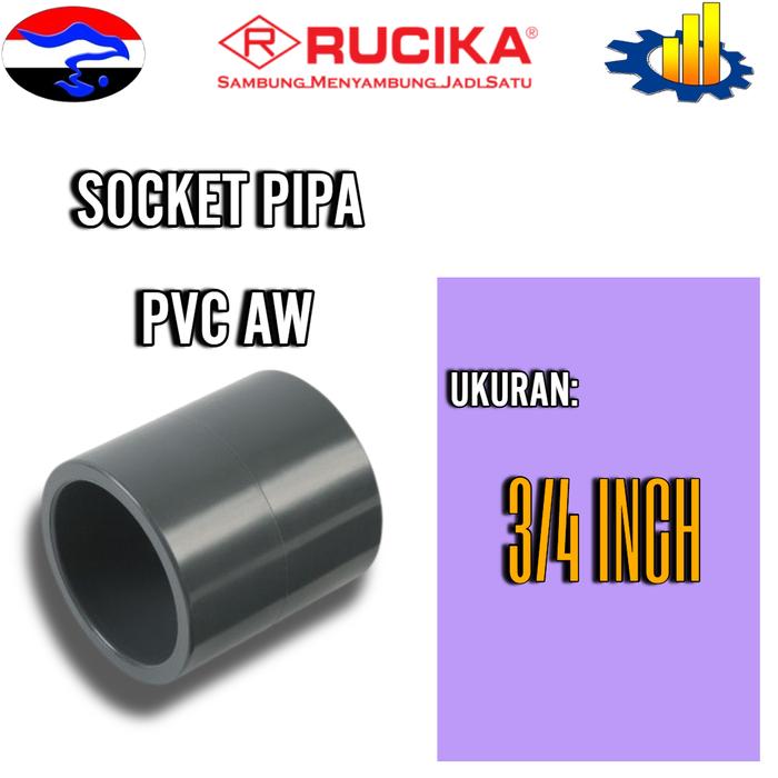 Jual SOCKET PIPA PVC Merk RUCIKA Jenis AW - 3/4 inch - Kota Denpasar ...