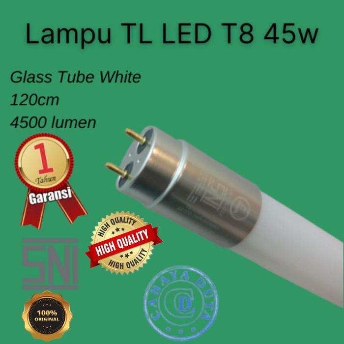 Jual Lampu TL LED 45W 120cm T8 glass tube putih white - Jakarta Utara ...