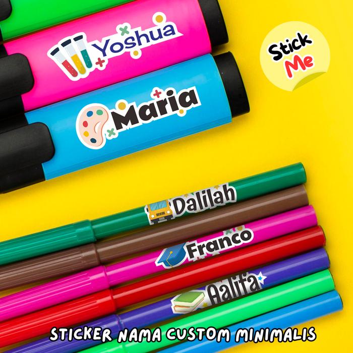 Jual Sticker Label Nama Custom Minimalis - Kab. Sidoarjo - Stick Me ...