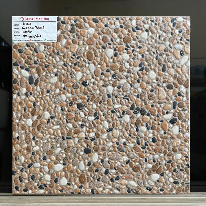 Jual keramik 40x40 - motif batu alam - mulia galacia beige - Kab ...