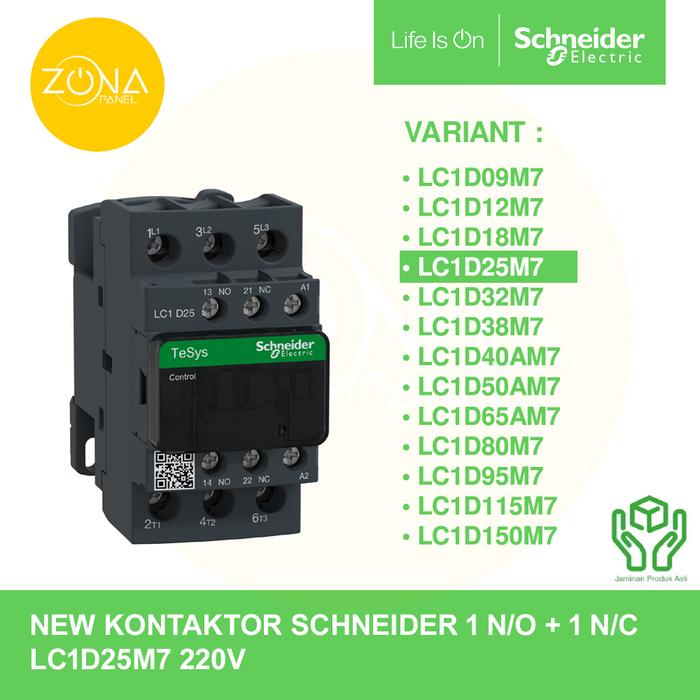 Jual KONTAKTOR CONTACTOR SCHNEIDER LC1D25M7 LC1D25 D25 220V NEW ORIGINAL - Jakarta Pusat - ZONA ...