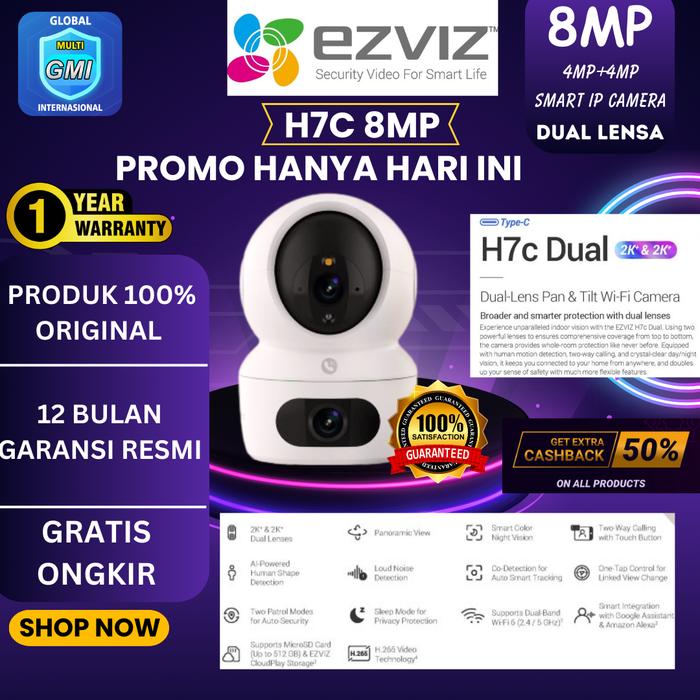 Promo EZVIZ H9C 10MP 5MP+5MP SMART IP CAMERA DUAL LENSA SMART WIFI PAN ...