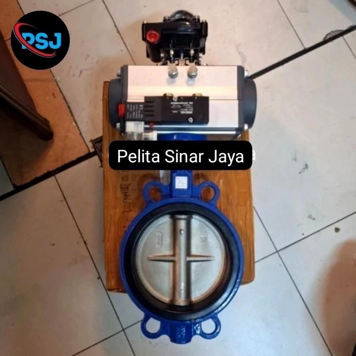 Jual Butterfly Valve Cast iron 4" inch Actuator Single Acting ...