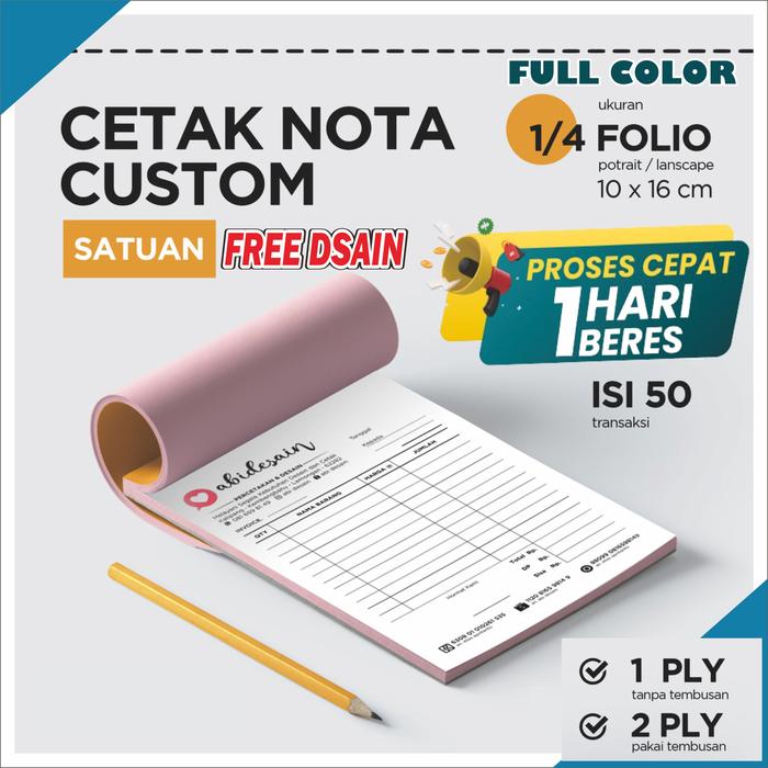 Jual Cetak Nota bon custom 2 rangkap nama usaha toko sendiri ganesa ...