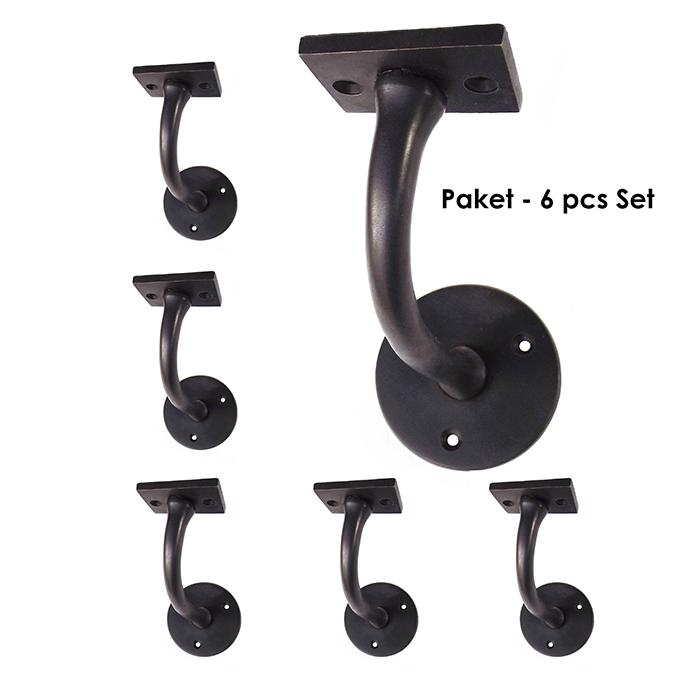 Jual 6 pcs Set - 3" Stair Rail Support / Brass Handrail Wall Bracket ...
