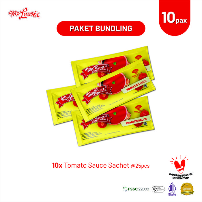 Jual [Paket Bundle] Mc Lewis Tomato Sauce Sachet 8gr x 10 pack - Kab ...