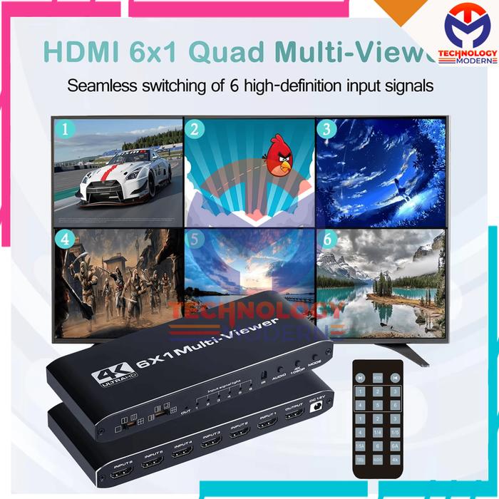Jual HDMI Multiviewer 6x1 (6 Input 1 Output) Seamless Switch Support 4K - Jakarta Pusat ...