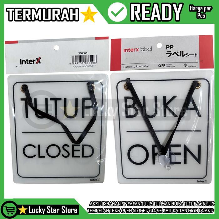 Jual Acrylic Papan Tulisan Label Akrilik Buka Tutup Open Close Closed ...