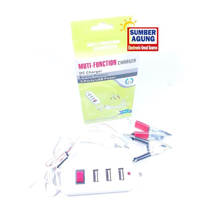 Jual Charger DC 5in1 3 Ports USB Dus Hijau Power On Off Switch Dus ...