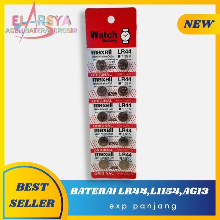 Jual Baterai Maxell LR44 AG13 isi 10 pcs Perlembar - Jakarta Barat - ELARSYA | Tokopedia