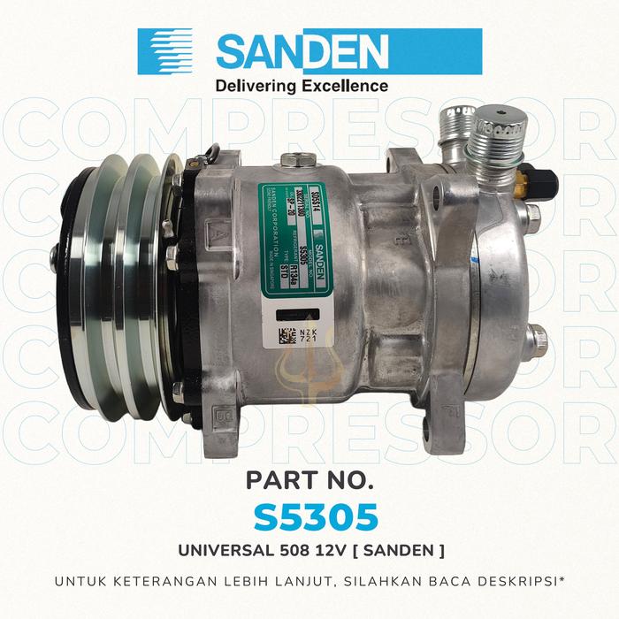 Jual compressor 508 Sanden asli original 12V Compresor 508 kompresor ...