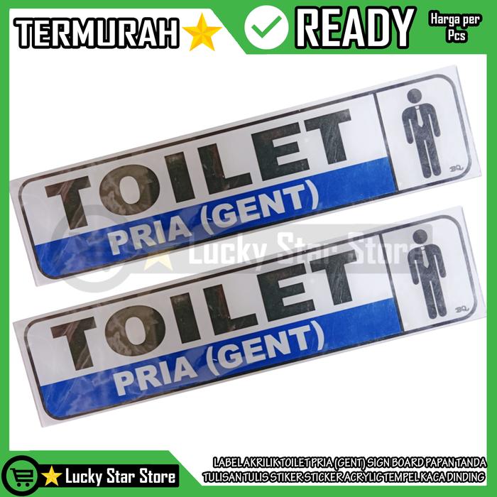 Jual Label Akrilik Papan Toilet Pria Gent Stiker Tanda Larangan Sign ...