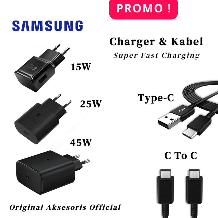 Jual Charger Super Fast Charging Untuk Samsung Casan 15 Watt 25 Watt 45 ...