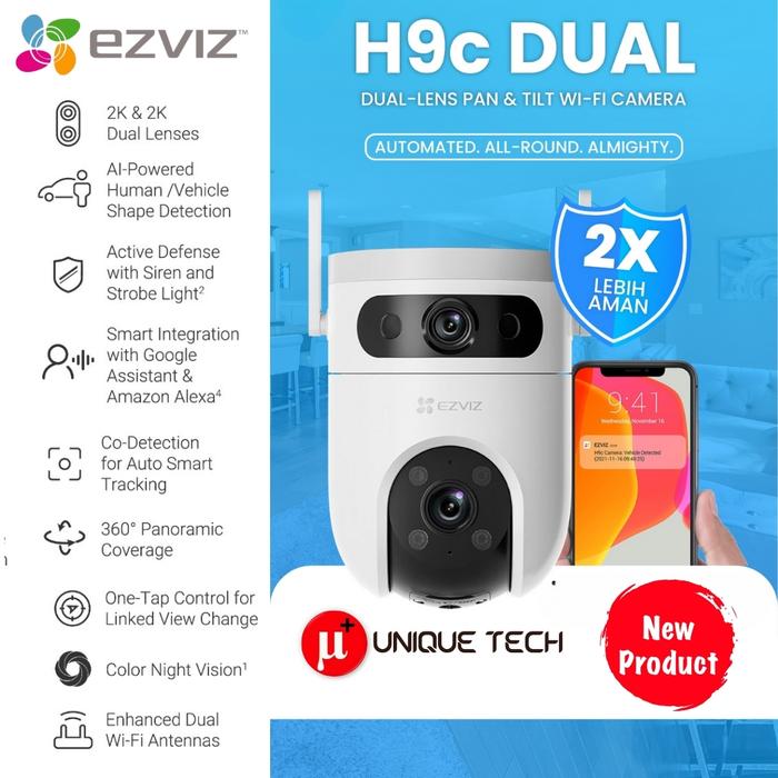 Jual EZVIZ H9C 3K+3K 5MP | H7C 2K+2K 4MP IP CAMERA CCTV DUAL LENS PAN ...