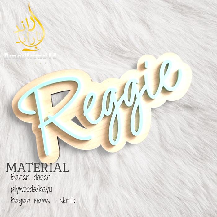 Jual wooden name Huruf Kayu Timbul Custom Nama Hiasan Dinding/2 Lapis ...
