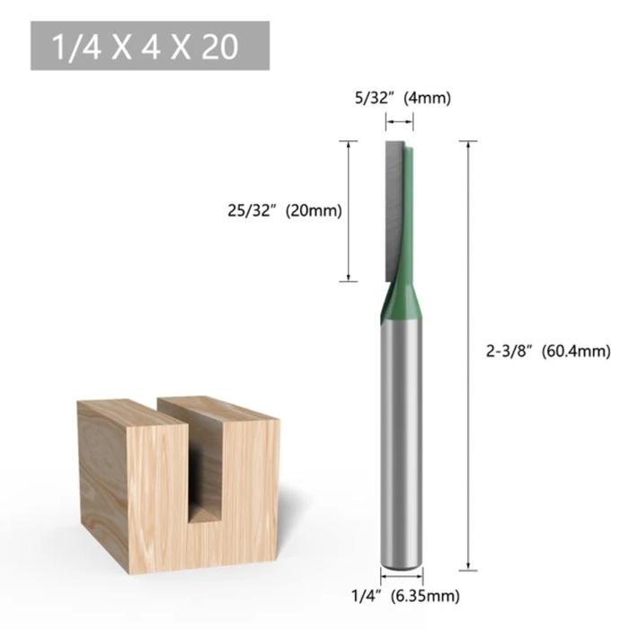 Jual Mata Router Kayu Straight Bits Shank 1/4 3mm 6mm 10mm 12mm - 4 MM ...