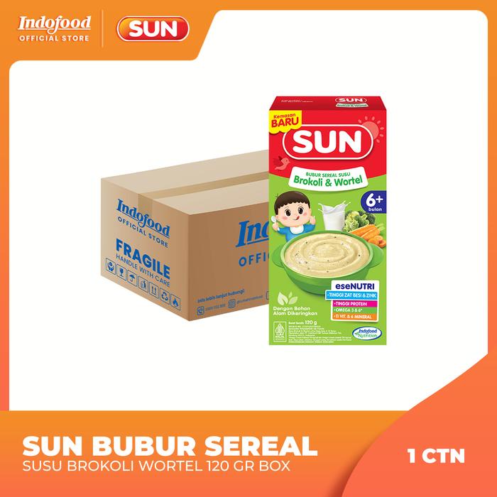 Jual 1 ctn - Sun Bubur Sereal Susu Brokoli Wortel 120 gr Box - Kota ...