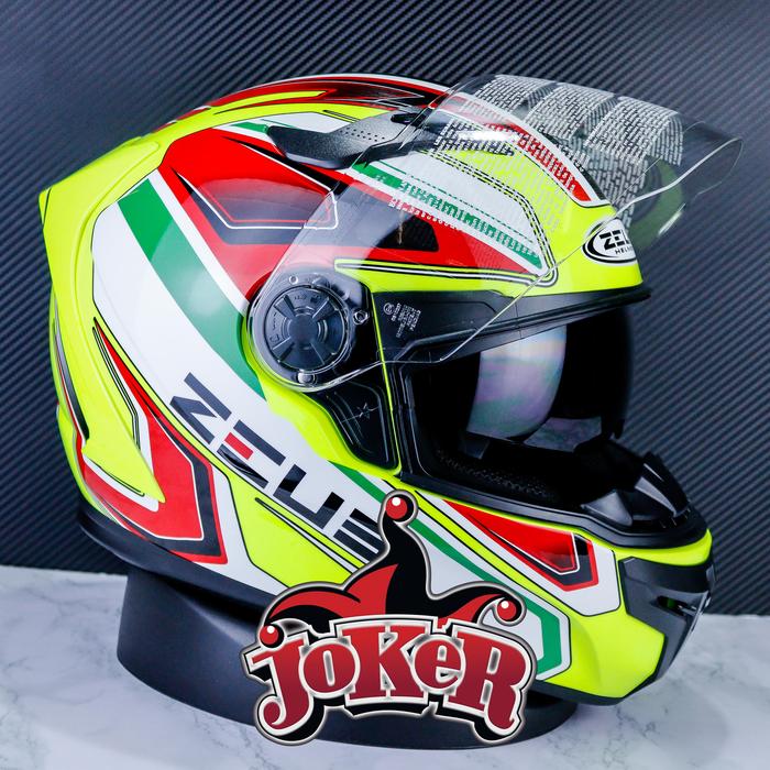 Jual ZEUS Helm ZS813 AN5 | Pattern 813 Yellow Green | ZS-813 Double ...